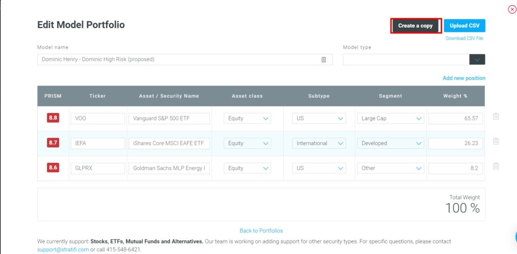 How Do I Copy a Model Portfolio?